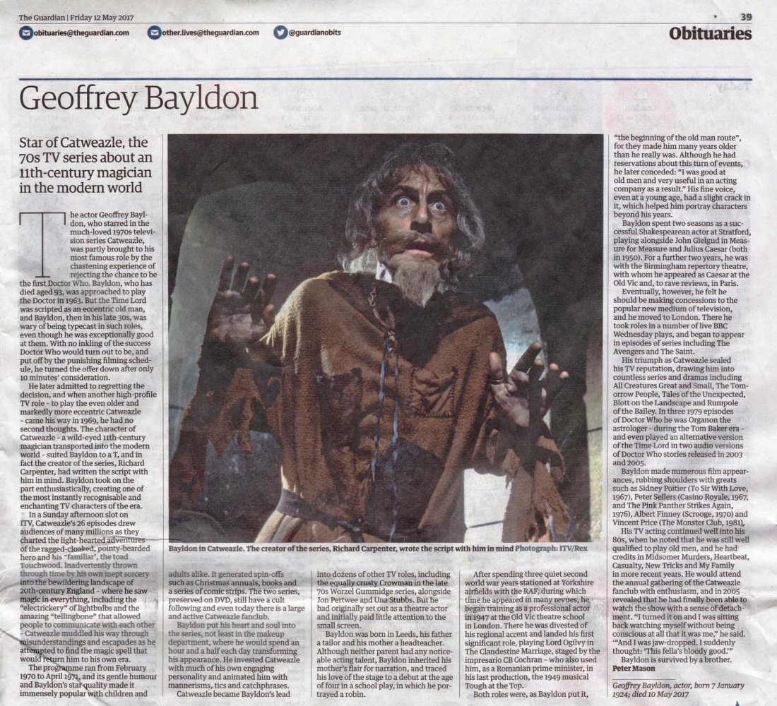 Geoffrey Bayldon - The Doctor Who Cuttings Archive